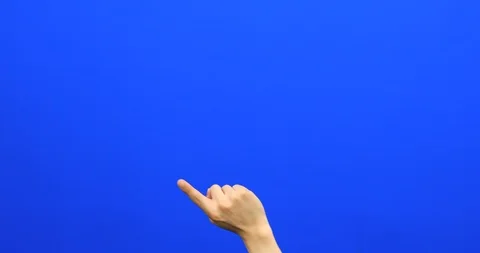 Touch screen finger gestures on blue scr... | Stock Video | Pond5
