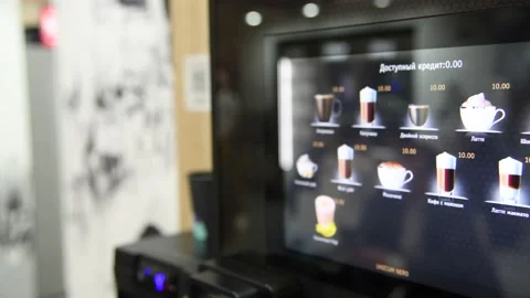 touchscreen display of vending coffee ma... | Stock Video | Pond5