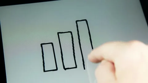 Touchscreen Drawing Bar Graph On Tablet | Stock Video | Pond5
