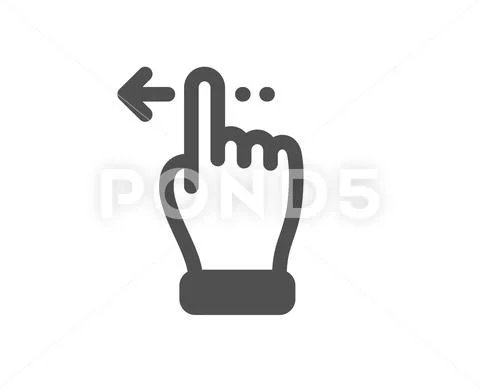 Touchscreen gesture icon. Slide left arrow sign. Swipe action. Vector ~ Clip Art #119579279