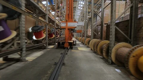 Tour inside a cable factory following th... | Stock Video | Pond5