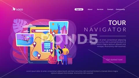 Tour navigator concept landing page: Royalty Free #114730226