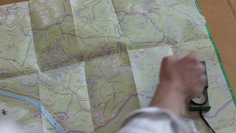 tour planning on a map | Stock Video | Pond5