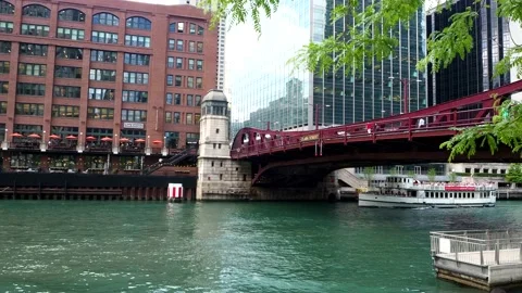 Tourist Boat Passing Underneath A Red Br... | Stock Video | Pond5