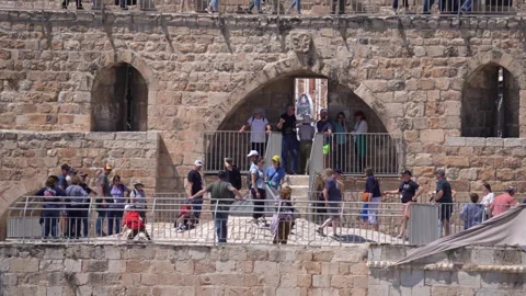 Tourist At The Damascus Gate Fortificati... | Stock Video | Pond5
