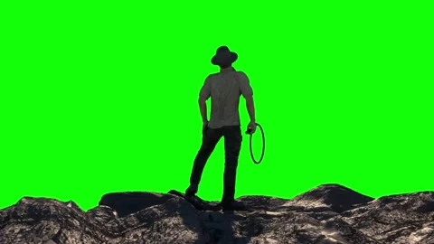 a tourist dressed as Indiana Jones stan... | Stock Video | Pond5