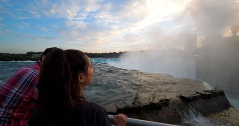 Tourists Look Out Over Niagara Falls at ... | Stock Video | Pond5