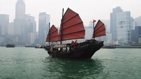 Tourists Traditional Chinese Junk Vacati... | Stock Video | Pond5