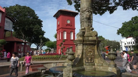 Tourists visit Tan Beng Swee Clock tower... | Stock Video | Pond5