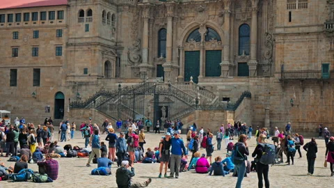 Tourists visiting and walking by Cathedr... | Stock Video | Pond5