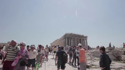 Tourists Walking and Visiting Parthenon ... | Stock Video | Pond5