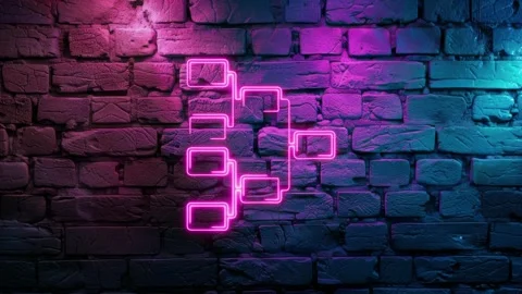 Tournament bracket icon neon animation o... | Stock Video | Pond5