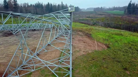 Tower Body And Crossarm Of Power Transmi... | Stock Video | Pond5