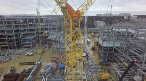 tower crane builds the building of the s... | Stock Video | Pond5