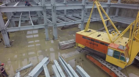 tower crane builds the building of the s... | Stock Video | Pond5