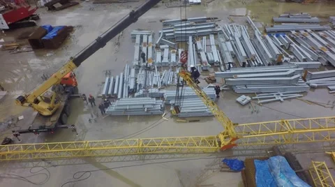 tower crane builds the building of the s... | Stock Video | Pond5