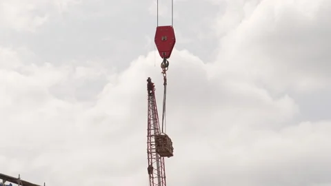 Tower Crane Hook Block And Hook Lifting ... | Stock Video | Pond5