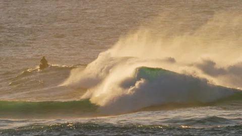 Towering wave bursts into mist and spray... | Stock Video | Pond5
