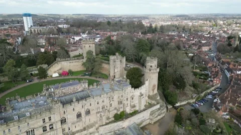 Towers and walls of Warwick Castle Engla... | Stock Video | Pond5