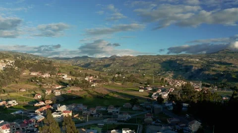 Town in the Andes, El Tambo, Ecuador, ae... | Stock Video | Pond5