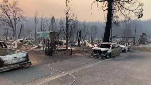 Town Burned off map after wildfire | Stock Video | Pond5