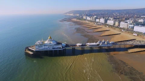 The town of Eastbourne and its famous pi... | Stock Video | Pond5