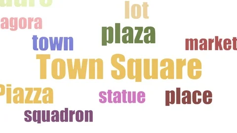 Town Square Tag Cloud Animated On White ... | Stock Video | Pond5