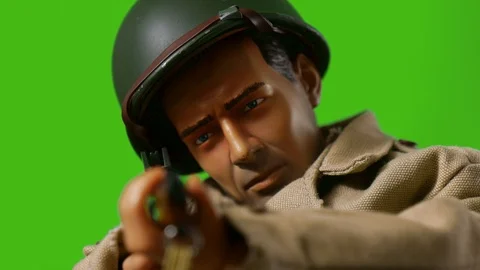 toy soldier attack with machine gun on g... | Stock Video | Pond5