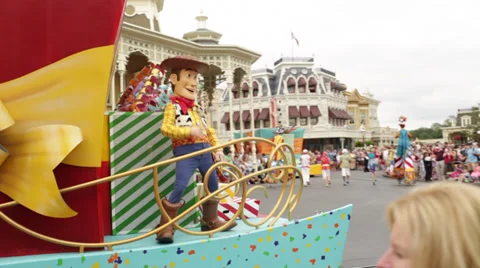 Toy Story Woody Parade Float Disney Worl... | Stock Video | Pond5