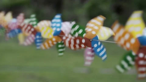 Toy turbine rotate in wind blowing with ... | Stock Video | Pond5