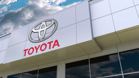 Toyota logo on the modern building facad... | Stock Video | Pond5