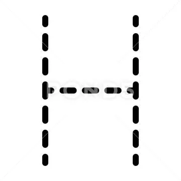 Tracing Alphabet letter H prewriting dotted line element for ...