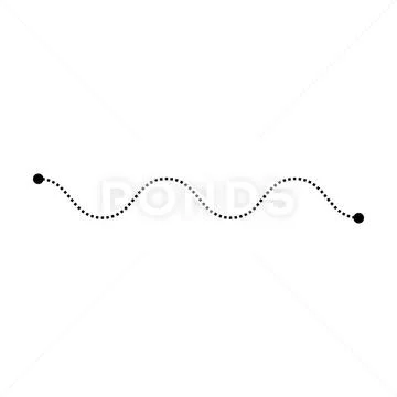 Tracing line worksheet element for kids, dotted wave line for writing ...