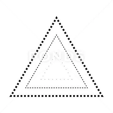 Tracing triangle shape broken line element for preschool, kindergarten ...