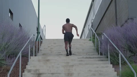 Track Athlete Running Stairs at Practice | Stock Video | Pond5