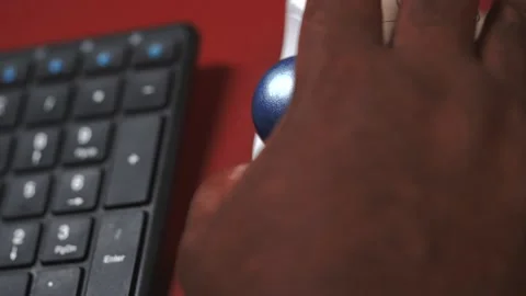 track ball keyboard typing black man wor... | Stock Video | Pond5