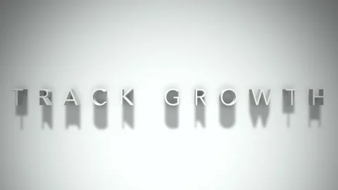 track growth 3D title animation white te... | Stock Video | Pond5