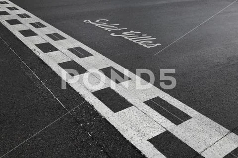 Photograph: Track markings finish line F1 Grand Prix Racetrack Montreal ...