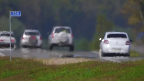 Track. The movement of vehicle on a road... | Stock Video | Pond5