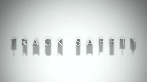 track safety 3D title animation white te... | Stock Video | Pond5