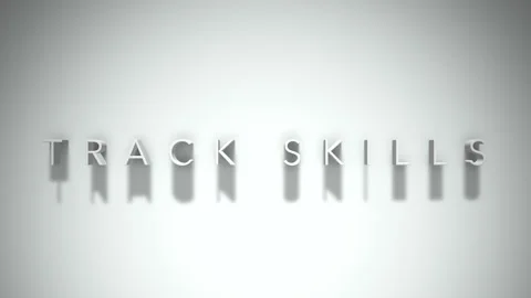 track skills 3D title animation white te... | Stock Video | Pond5