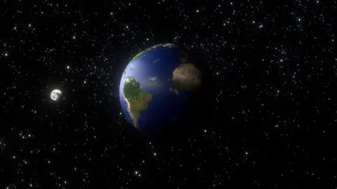 Tracking around shot of the Earth flying... | Stock Video | Pond5