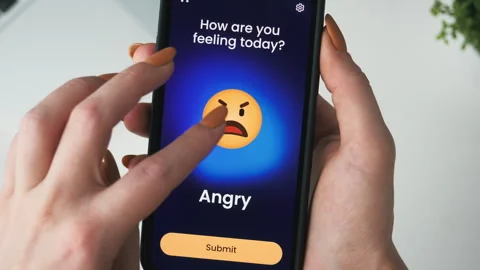 Tracking emotions on a mood tracker app.... | Stock Video | Pond5