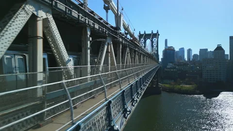 Manhattan Bridge Subway Stock Video Footage | Royalty Free Manhattan ...