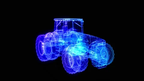 Tractor. Glow points and lines formation... | Stock Video | Pond5