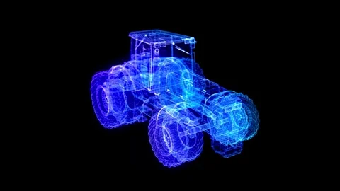 Tractor. Glow points and lines formation... | Stock Video | Pond5
