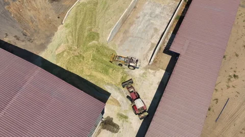 tractor making silage for farm animals | Stock Video | Pond5