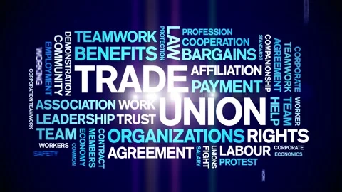 Trade Union animated word cloud,animatio... | Stock Video | Pond5