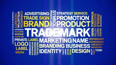 Trademark animated tag word cloud,animat... | Stock Video | Pond5
