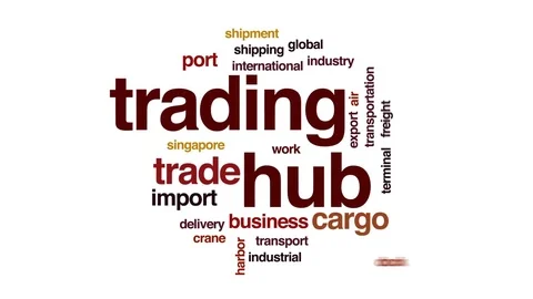 Trading hub animated word cloud, text de... | Stock Video | Pond5